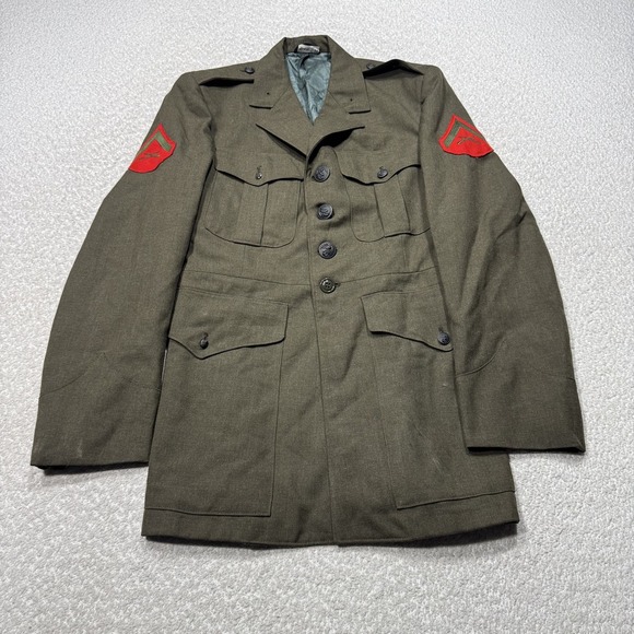 Jackets & Coats | Usmc Dress Coat Men 4r Marine Corps Green Wool ...
